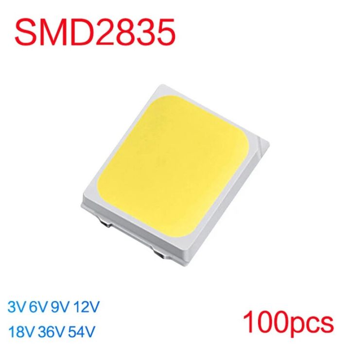 50-100pcs SMD LED 2835 White Chip 0.5 W 1W 3V 6V 9V 18V 36V 100-130LM ...