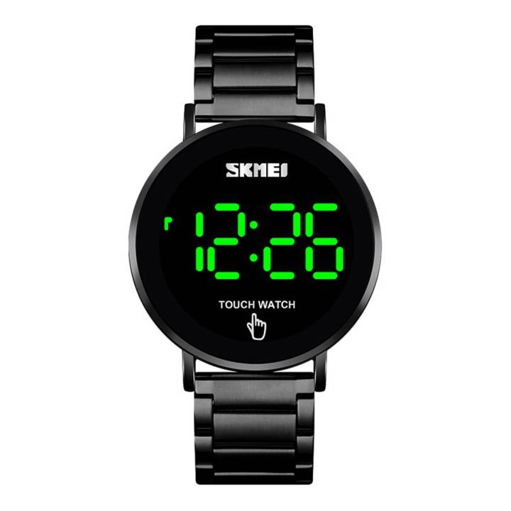 SKMEI 1550 Black Stainless Steel Digital Watch For Men - Black | Daraz ...