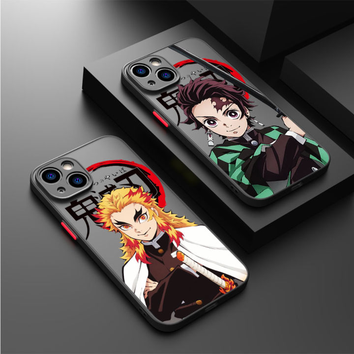 Japan Anime Demon Slayer Matte Phone Case for iPhone 11 Pro XR 8 15 7 ...