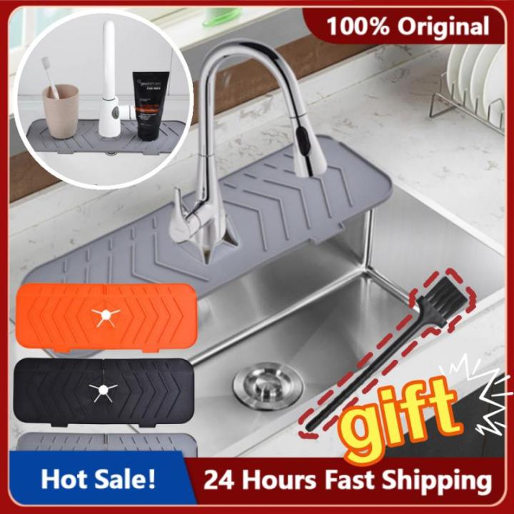 Silicone Kitchen Faucet Mat For Sink Sponge Drain Rack Foldable Sink ...