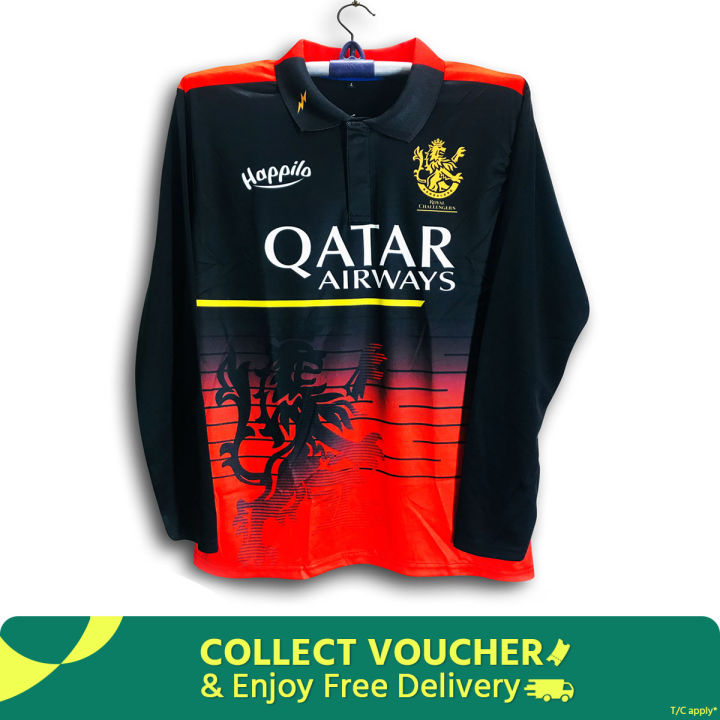 Royal Challengers Bangalore Full Sleeve Polo IPL Jersey For Men - RCB ...