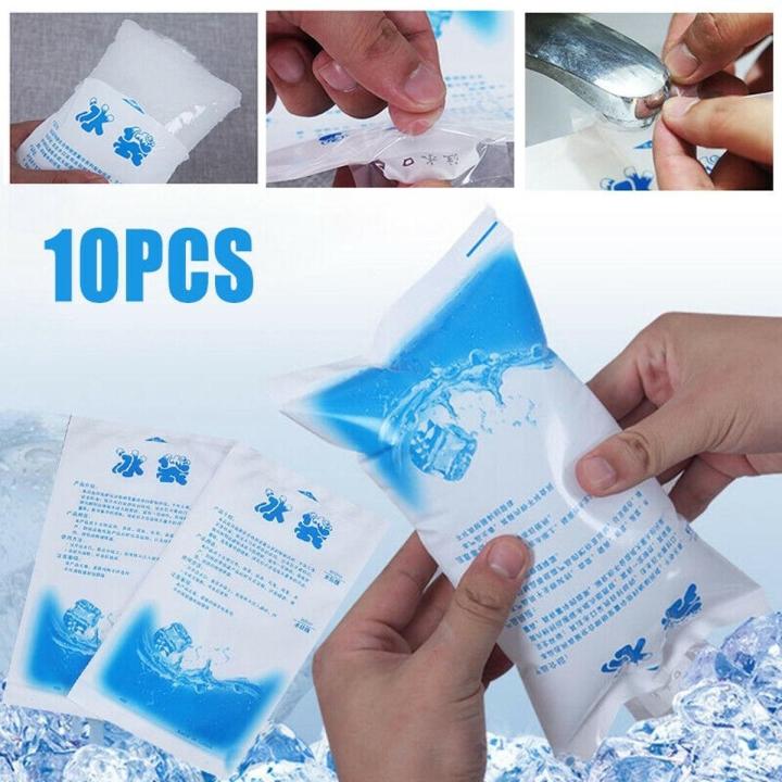 10 Pieces Reusable Dry Cold Ice Pack Cooler Bag For Lunch Box Food ...