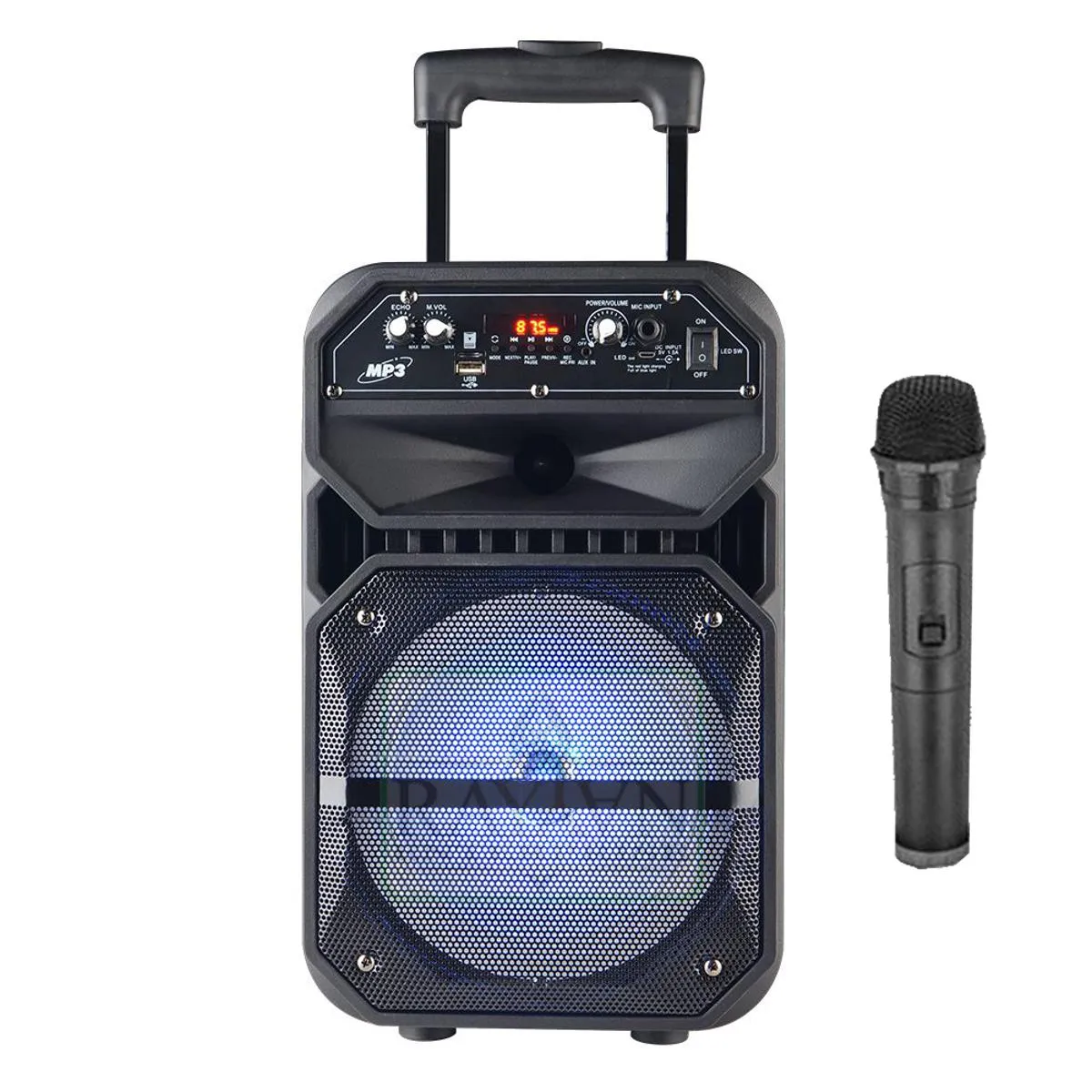 W6009 Portable Karaoke Speaker 800W Rechargeable LED Light Bluetooth ...