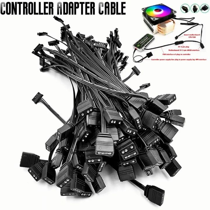 COOLMOON 4Pin/6Pin to 5V ARGB 3Pin Fan Controller Adapter Cable Cord ...
