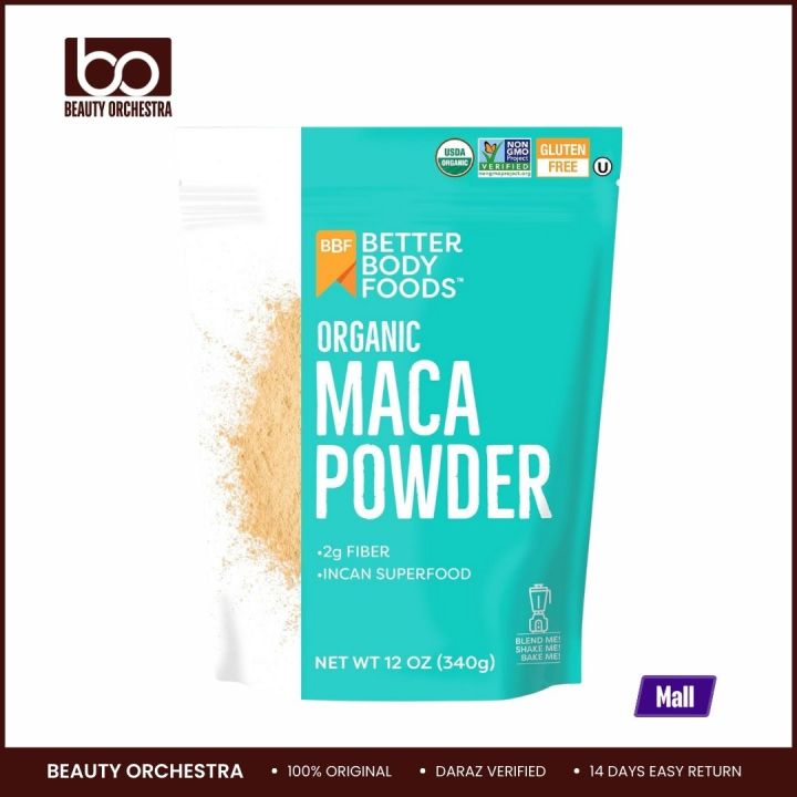 BetterBody Foods Organic Maca Powder Non-GMO & Gluten-Free 12 OZ- 340 ...