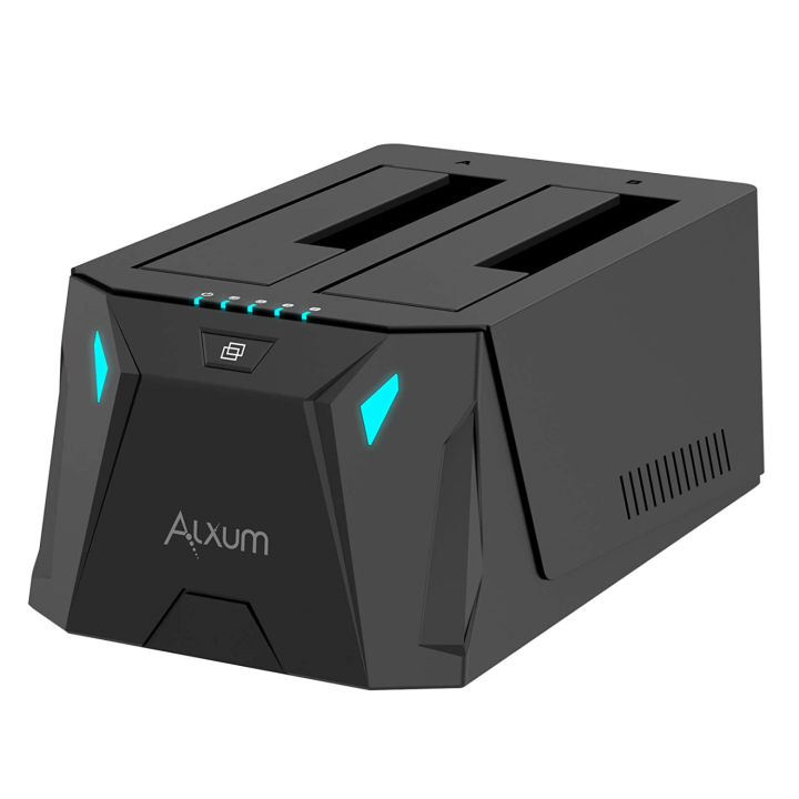 Alxum Dual Bay SSD Hard Drive Docking Station USB C to SATA HDD Docking ...