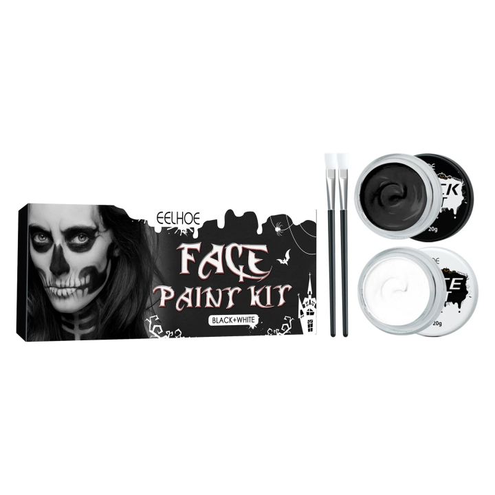 Face Paint Set Halloween Black And White Body Paint Body Paint Vampire ...
