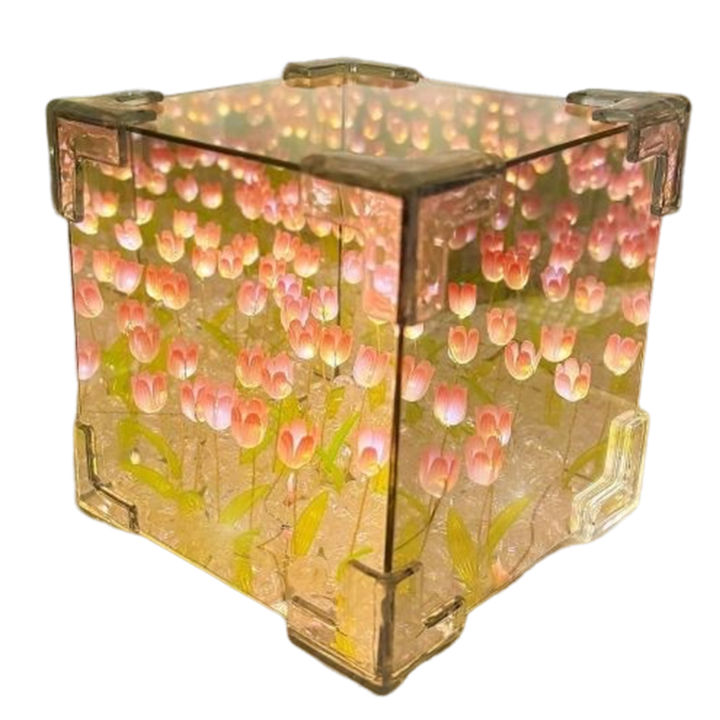 Trendiq Square Tulip Night Light Handmade Diy Tulip Night Light Mirror ...