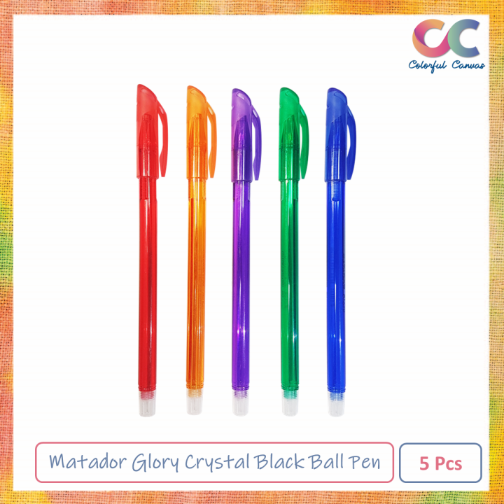 Matador Glory Crystal Black Ball Pen 5 Pcs | Daraz.com.bd
