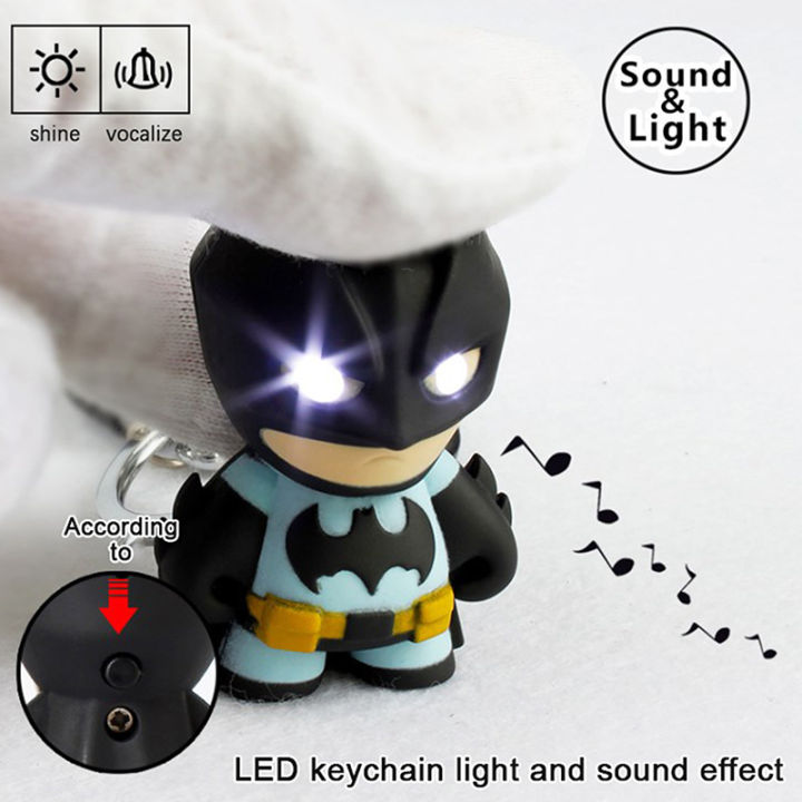 Batman Led Lighting Sound Keychains Creative Gifts Bagpack Pendant ...