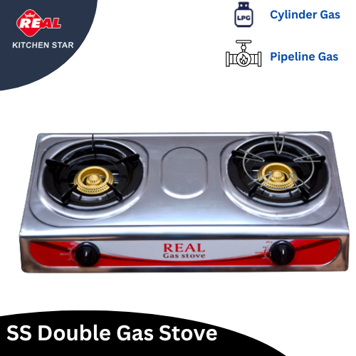 REAL Double S.S. 100mm & 120mm two burner cap Auto Gas Stove LNG / LPG ...