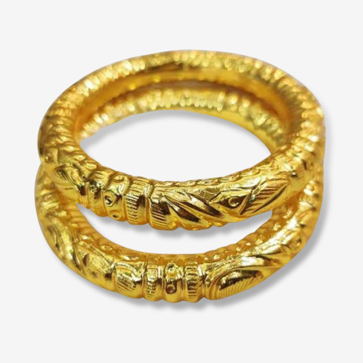 Gold Plated Bangles 2 pics set (bala) - Golden | Daraz.com.bd