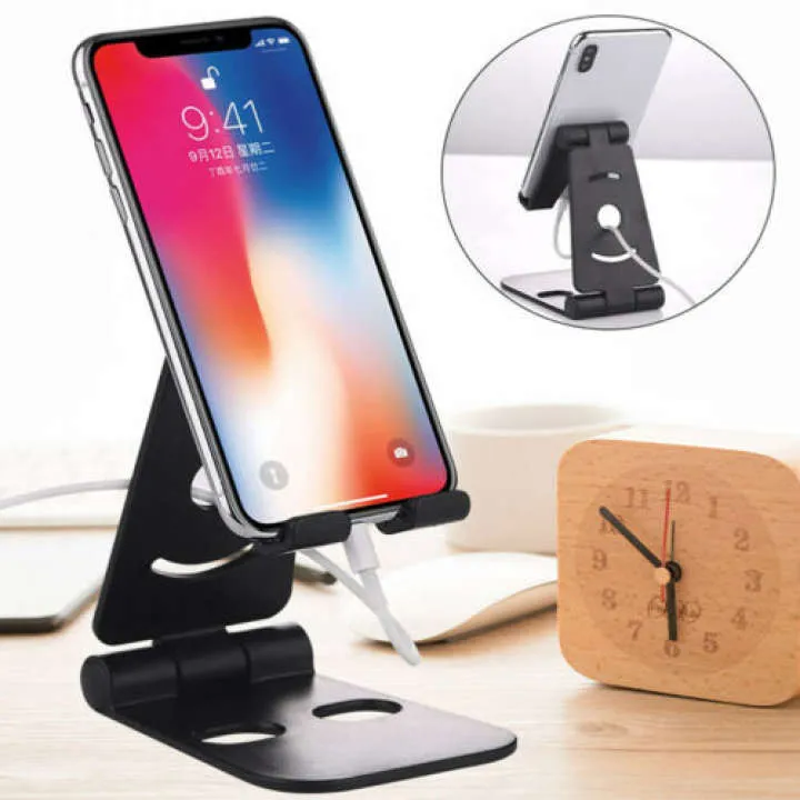 Universal Double Foldable Cell Phone Desk Stand Holder Mount Cradle ...