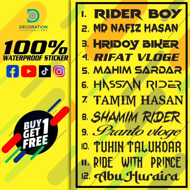 Name sticker for bike.. Motorcycle..car bike modify sticker Name ...