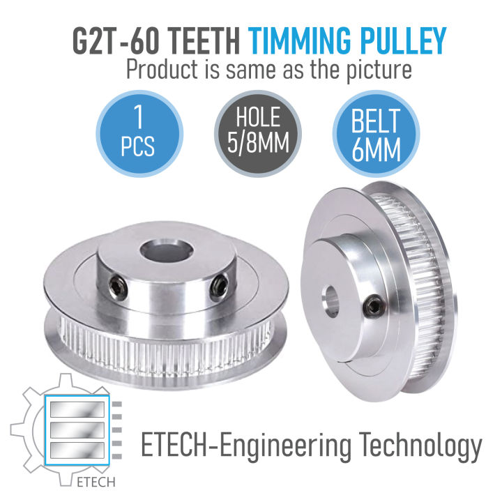 Timing Pulley GT2 60 Teeth 8mm / 5mm Inner Diameter-6mm Width for 3D ...