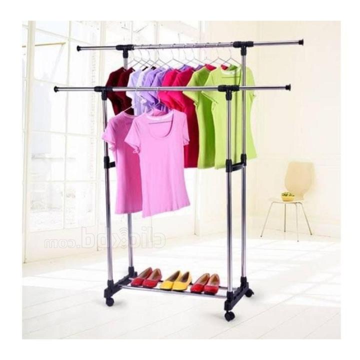 Folding Double Clothes and Shoe Rack Portable Alna | Daraz.com.bd