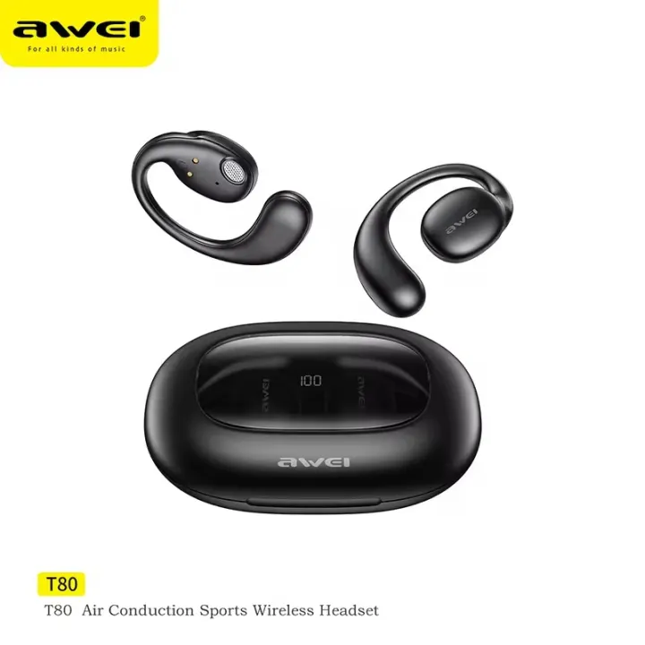Awei T80 OWS Earbuds Bluetooth Wireless Air Conduction Earbuds | Daraz ...