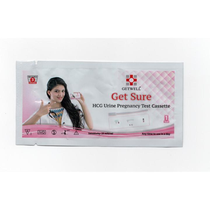 02 Pcs Get Sure Pregnancy Test Cassette Device Kit - Urine HCG Check ...