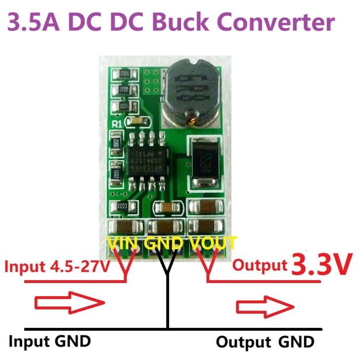 【Mary DAI Store】3.5A DC 5V 6V 9V 12V 24V to 3.3V DC-DC Step-Down Buck Converter Regulator Module ...