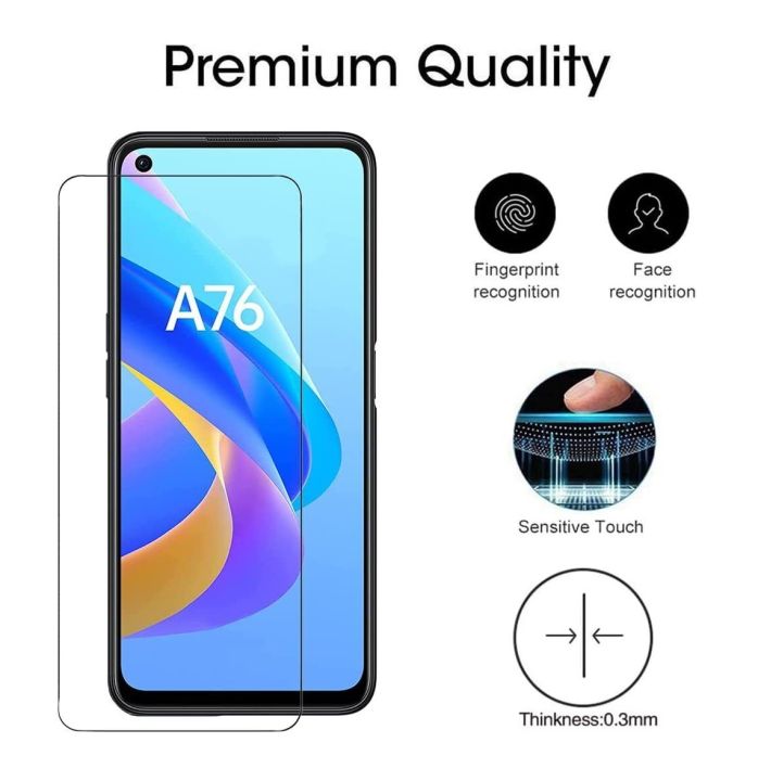 Oppo A76 Tempered Glass Screen Protector 0.3mm -Transparent | Daraz.com.bd