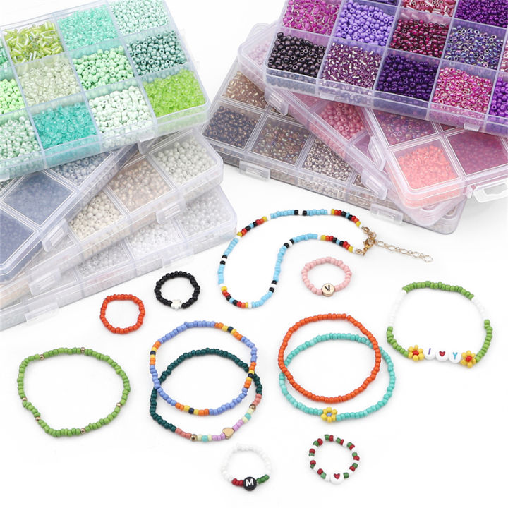 1 Set/Box Multicolor Rice Beads and Tube Beads For DIY Jewelry Making ...