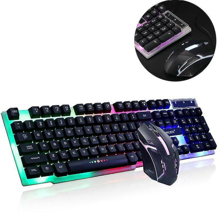LED Backlit USB Ergonomic Gaming Mechanical Keyboard Gamer Mouse Sets ...
