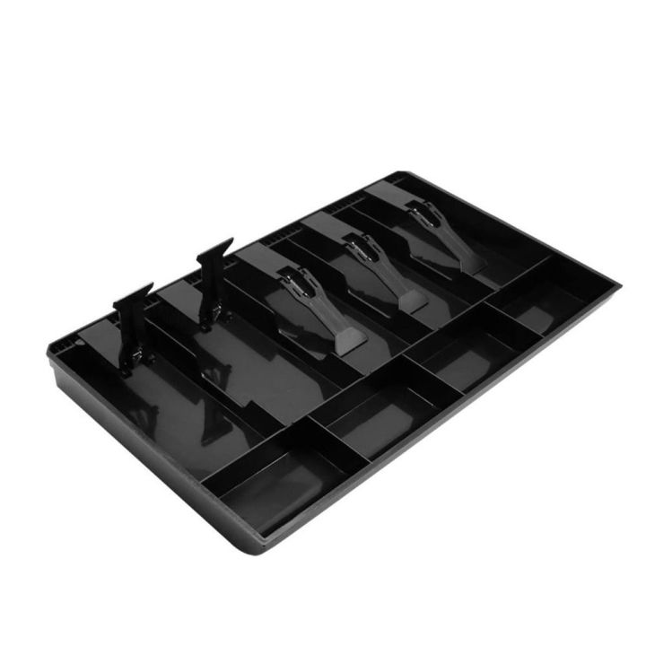 Plastic ABS Cash Register 5 Bill/4 Coin Compartments Black 15.9"D X 9.6 ...