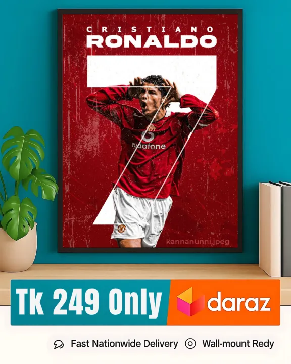 Premium Ronaldo Photo Frame – Shatterproof Fiber Glass, Ultra-Clear ...