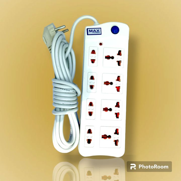 Multiplug 8 Port Power sockets White 2 Meters Long Wire | Daraz.com.bd