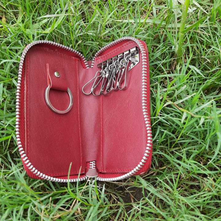 Multifunctional Unisex Leather key chain wallets key ring holder ...