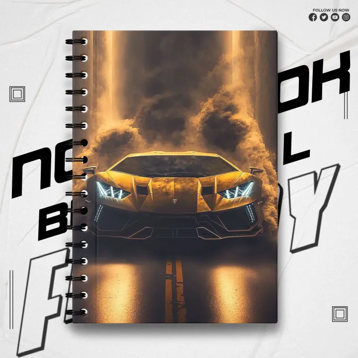 Notebook Golden Edition Lamborghini Sand Theme Design Rise360 Writing ...