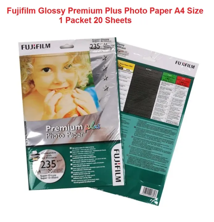 Glossy Photo Paper A4 Size 20 Sheets/ Fujifilm Premium Plus Glossy ...