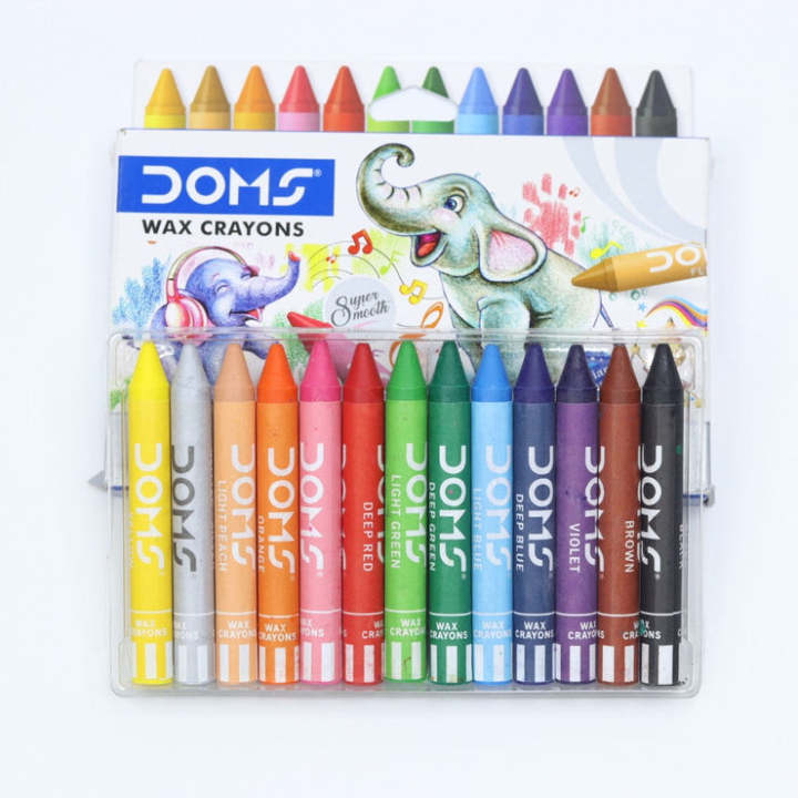 DOMS Jumbo Wax Crayon – 12 Shades, 1 FREE Silver Crayon | Daraz.com.bd