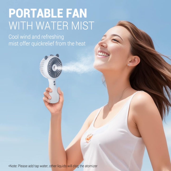 Portable Handheld Fan Water Spray Mist Fan Mini Desktop Cooling ...