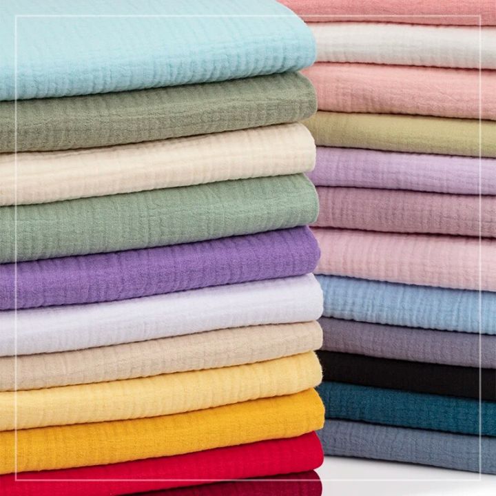 Double Layer Gauze Crepe Cloth 100% Cotton Fabrics High Quality Textile ...