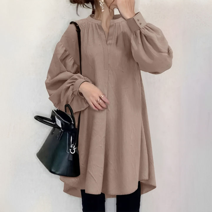 Women’s Long Sleeve V-Neck Tunic Top – Elegant Holiday Casual Shirt ...