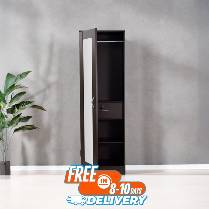 Furnisha Single Door Almirah with Full View Dressing Mirror and Inner ...