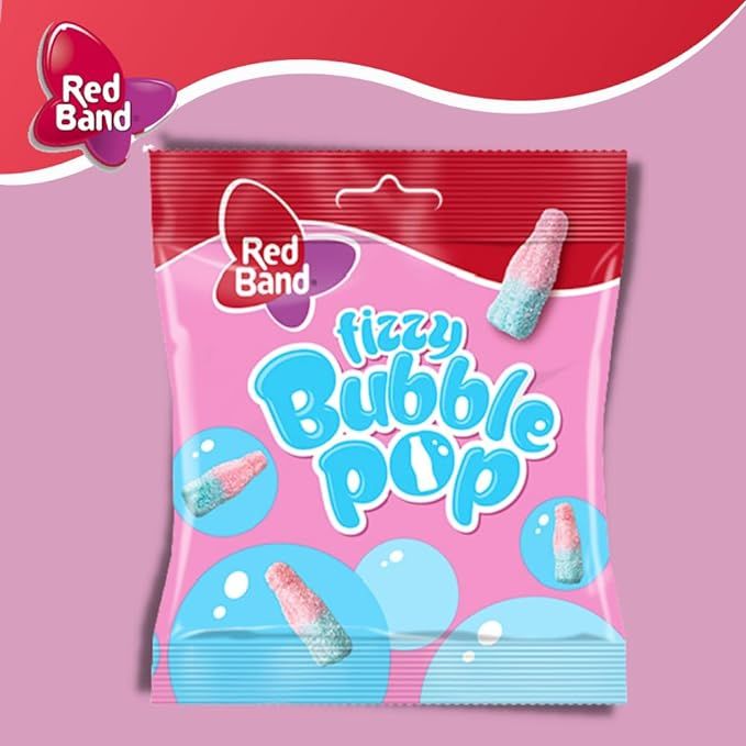 Red Band Bubble Pop Chewy Sugar Coated Fruit Candy | Bottle Gummy Candy ...
