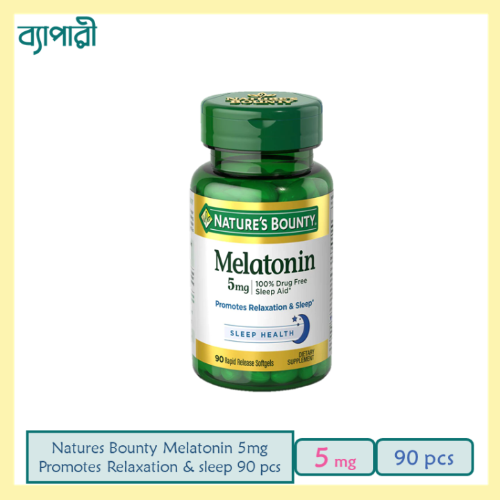 Natures Bounty Melatonin 5mg Promotes Relaxation & sleep 90 pcs | Daraz ...