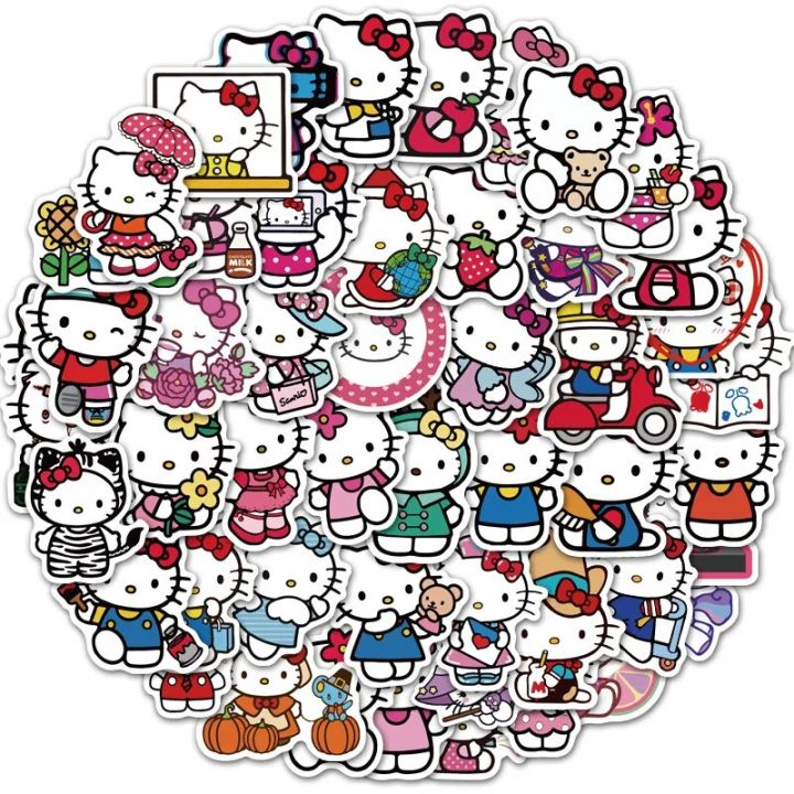 Sanrio Cute Hello kitty Stickers for Diy Decoration Luggage Laptop ...