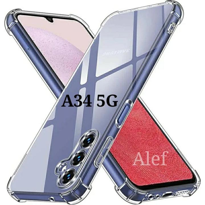 Samsung Galaxy A34 5G Soft TPU Clear Transparent Shockproof Airbag Back ...
