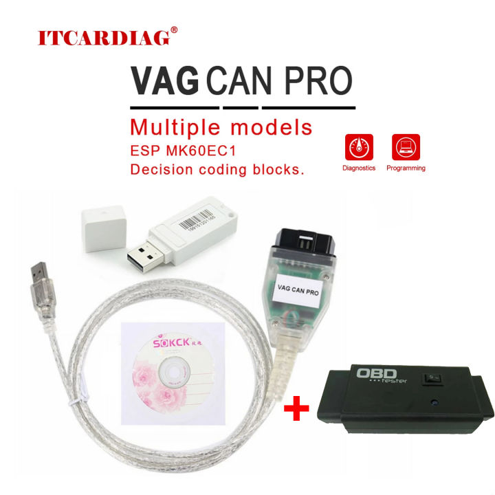 VAG CAN PRO 2020 V5.5.1 With Dongle with FTDI FT245RL Chip VCP OBD2 ...