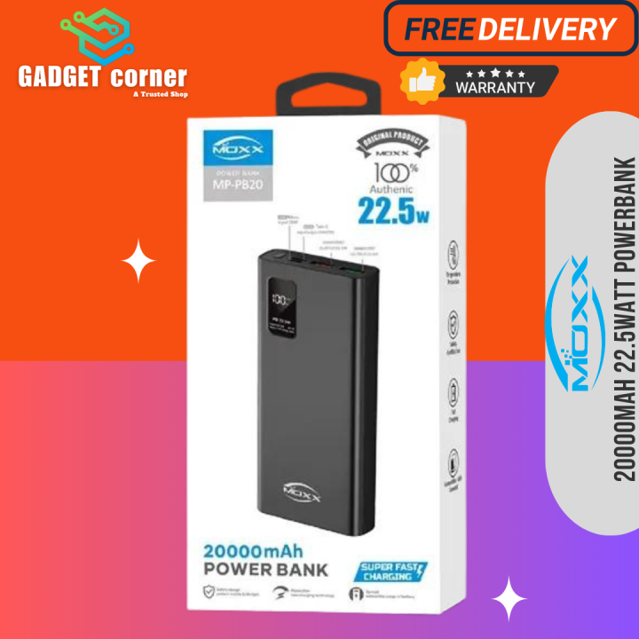 MOXX 22.5W Fast Charging 20000 Power Bank (MP-PB20) | Daraz.com.bd