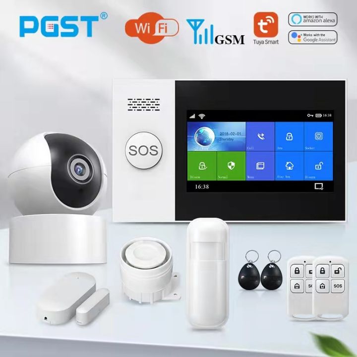 PGST PG-107 Tuya Wireless Home WIFI GSM Home Security With Motion ...