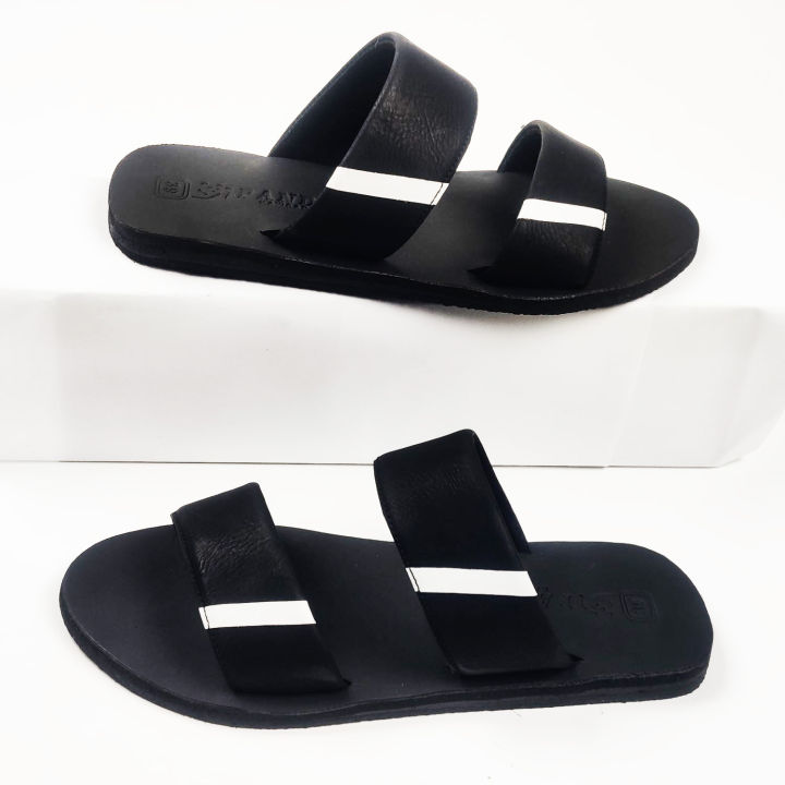New Trendy Black Grey Cream And White Color 2 BELT Slide Slides Sandal ...