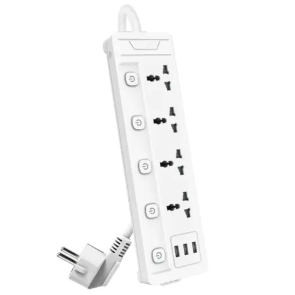 Deli ET411 2 Meter 3 USB 2 Pin 4 Port Power Strip | Daraz.com.bd