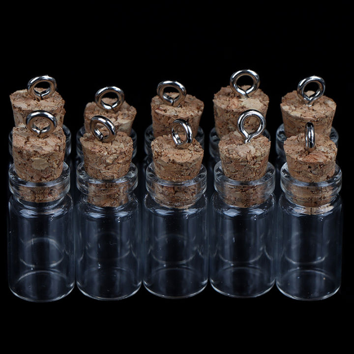 10Pcs Mini Glass Bottles Small Vials Cork Glass Jars Multi Usage Cork ...