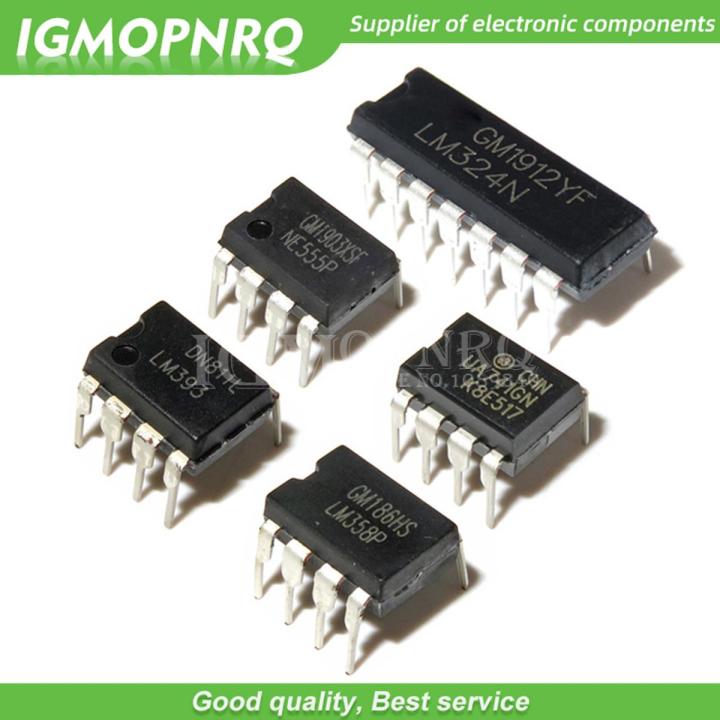 20PCS UA741 LM324 LM393 LM339 NE555 LM358 DIP LM358N LM324N LM339N ...