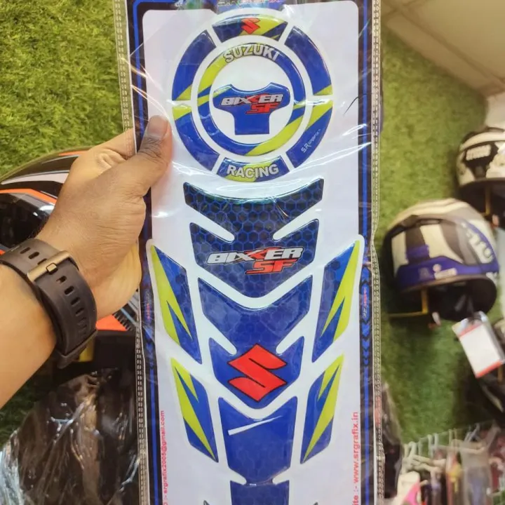 gixxer sf tank pad sticker-blue/black/red higth quality sticker | Daraz ...
