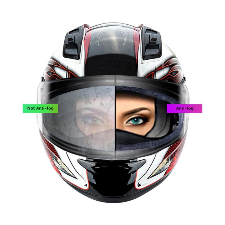 Helmet Clear Anti-Fog patch film Universal Motorcycle Helmet Lens Fog ...